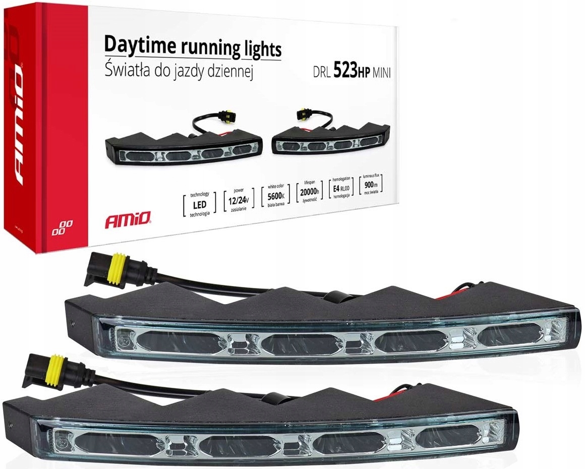 Profesjonalne Światła do jazdy dziennej LED DRL 523HP mini AMIO-01526 ...