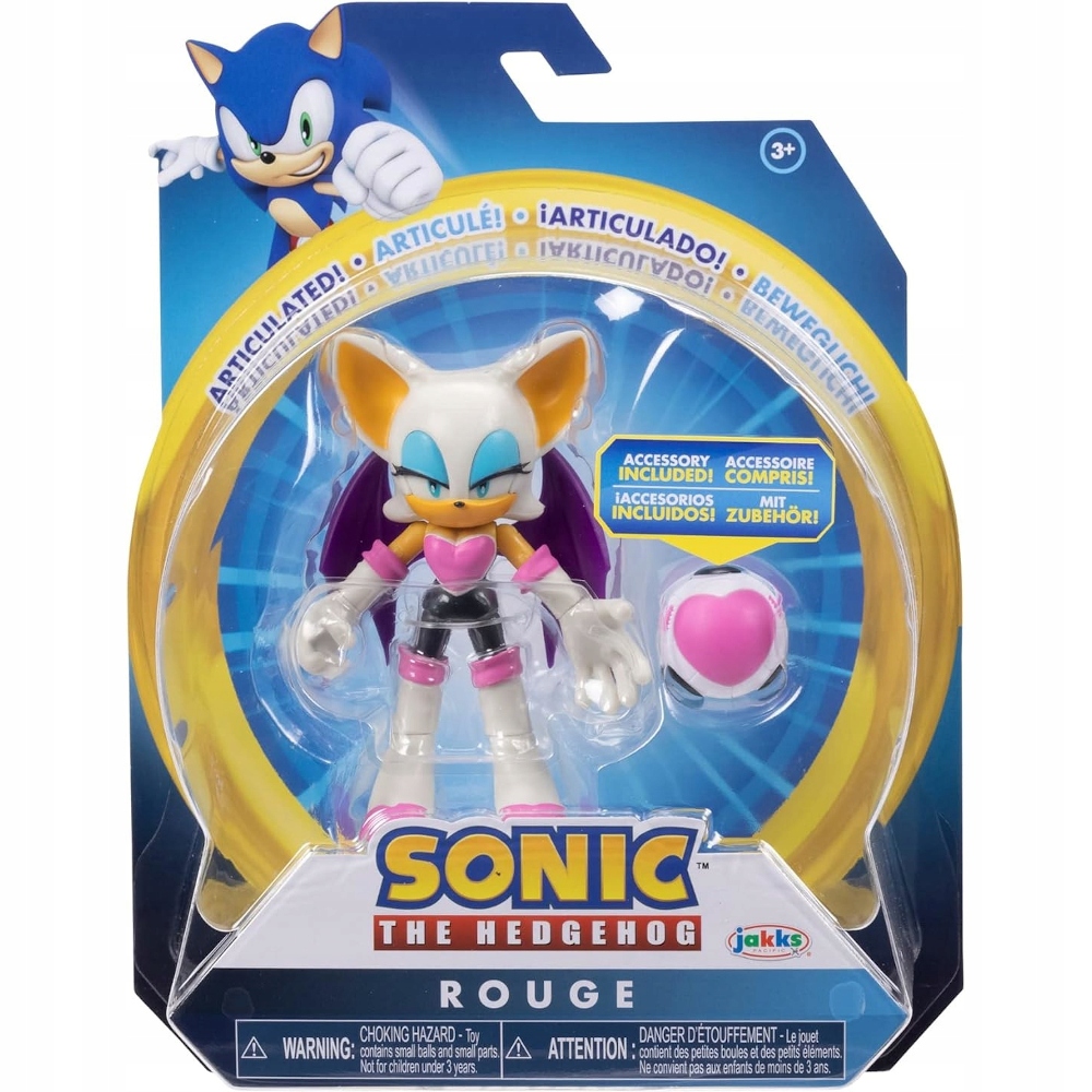 SONIC THE HEDGEHOG JAKKS PACIFIC RUCHOMA FIGURKA ROUGE + HEART BOMB ...