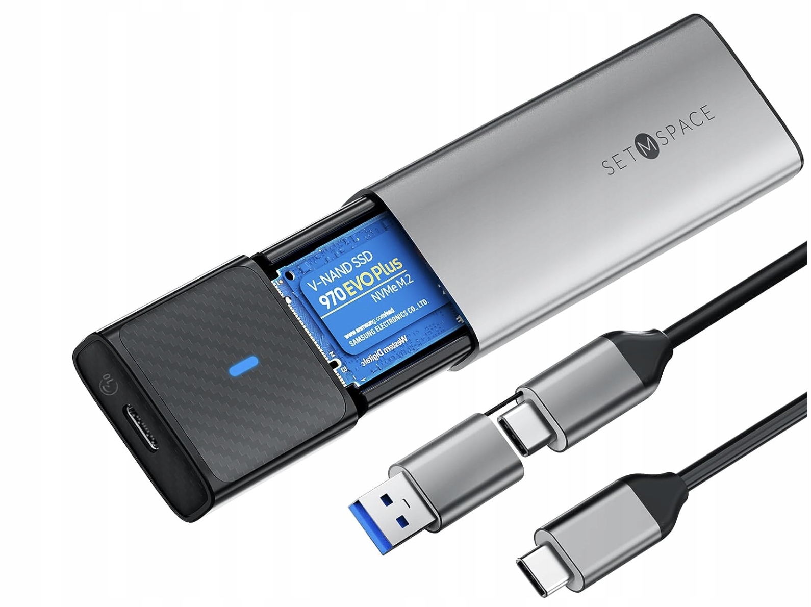 Obudowa M.2 NVMe SSD z kablem 2 w 1, adapter M2 USB STEMSPACE - Sklep ...