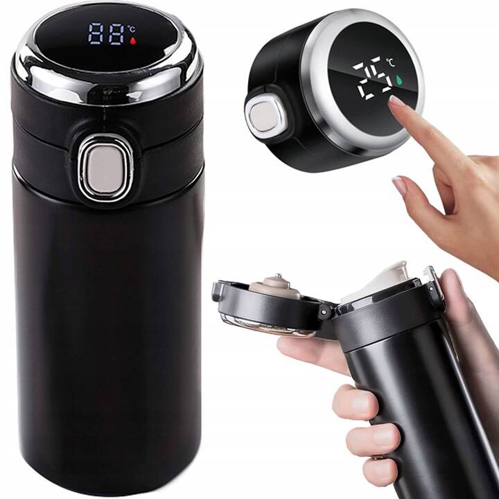 KUBEK TERMICZNY TERMOS WYŚWIETLACZ TEMPERATURY LCD USTNIK 420ml - 5905908342267 - 17023177642 ...