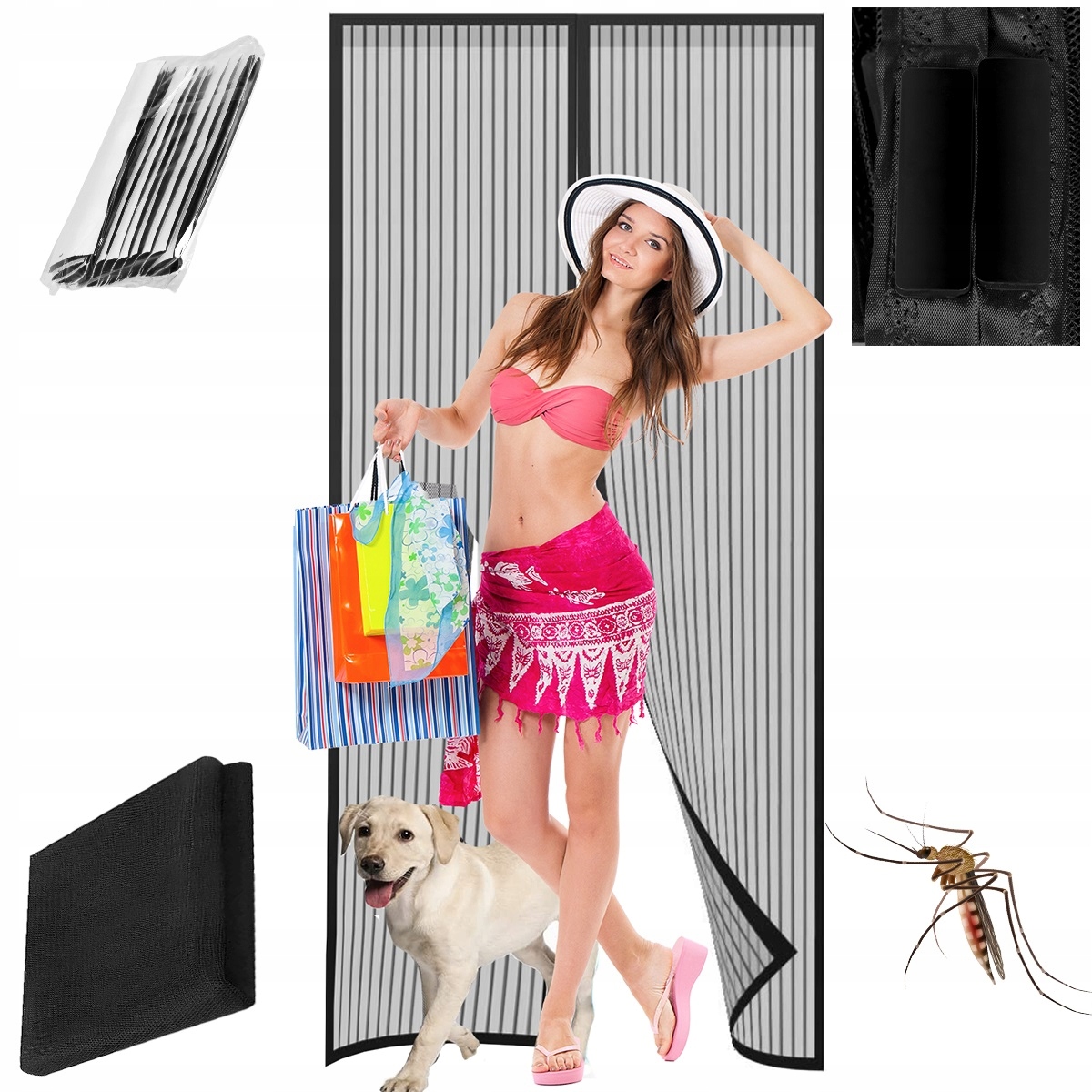 Moskitiera do drzwi 100 cm x 220 (5905123212161) • Cena, Opinie • Moskitiery 15473649615 • Allegro