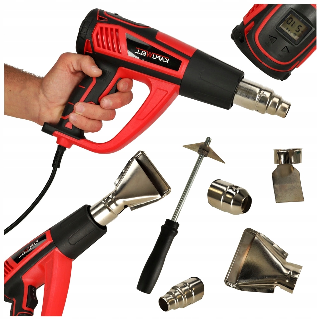 KAFUWELL Opalarka elektryczna 1850W z regulacją 0-600°C i akcesoriami ...