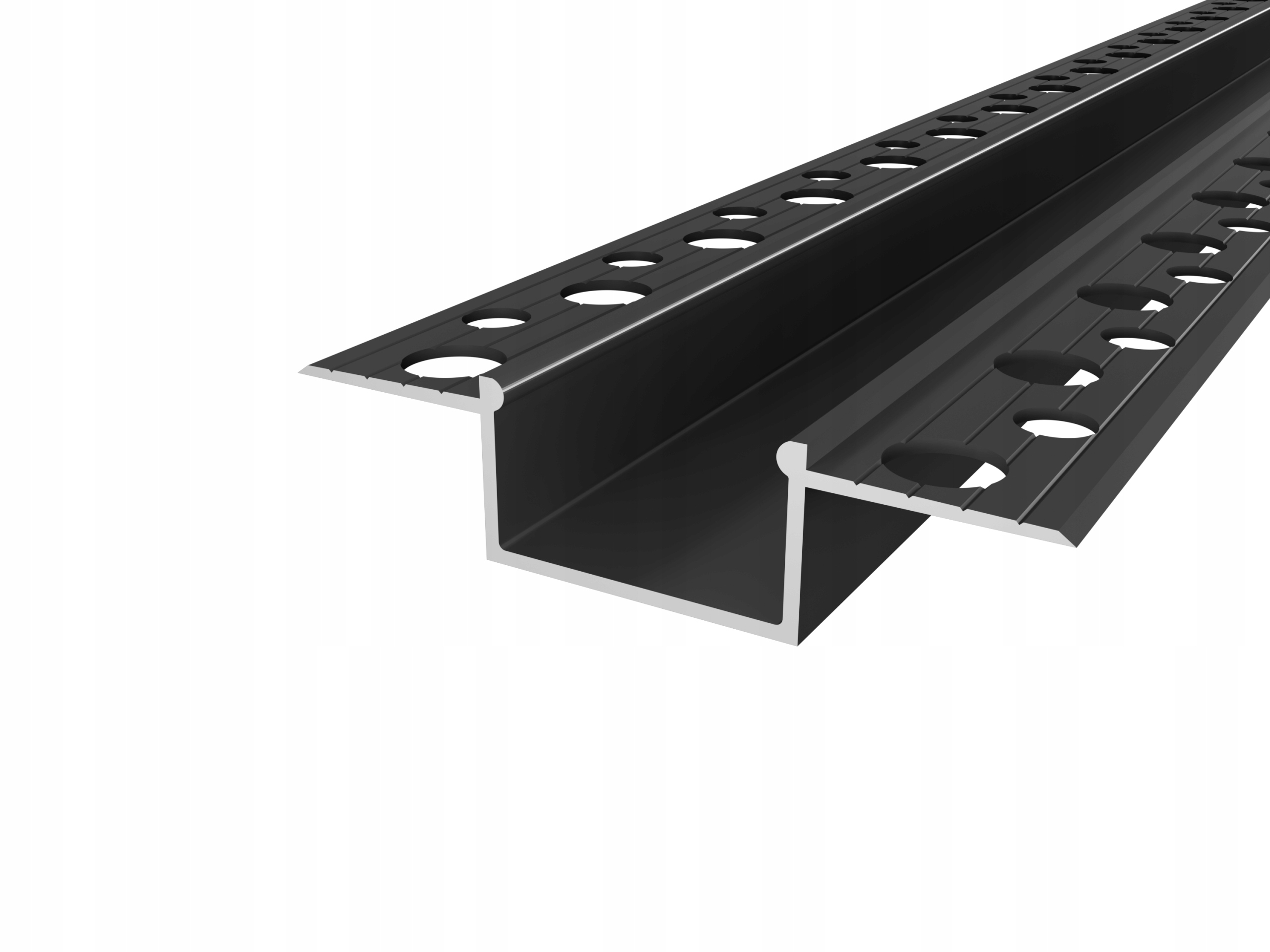 CZARNY ALUMINIOWY GŁĘBOKI PROFIL LED DO PŁYT GK GIPSOWYCH METR + KLOSZ ...