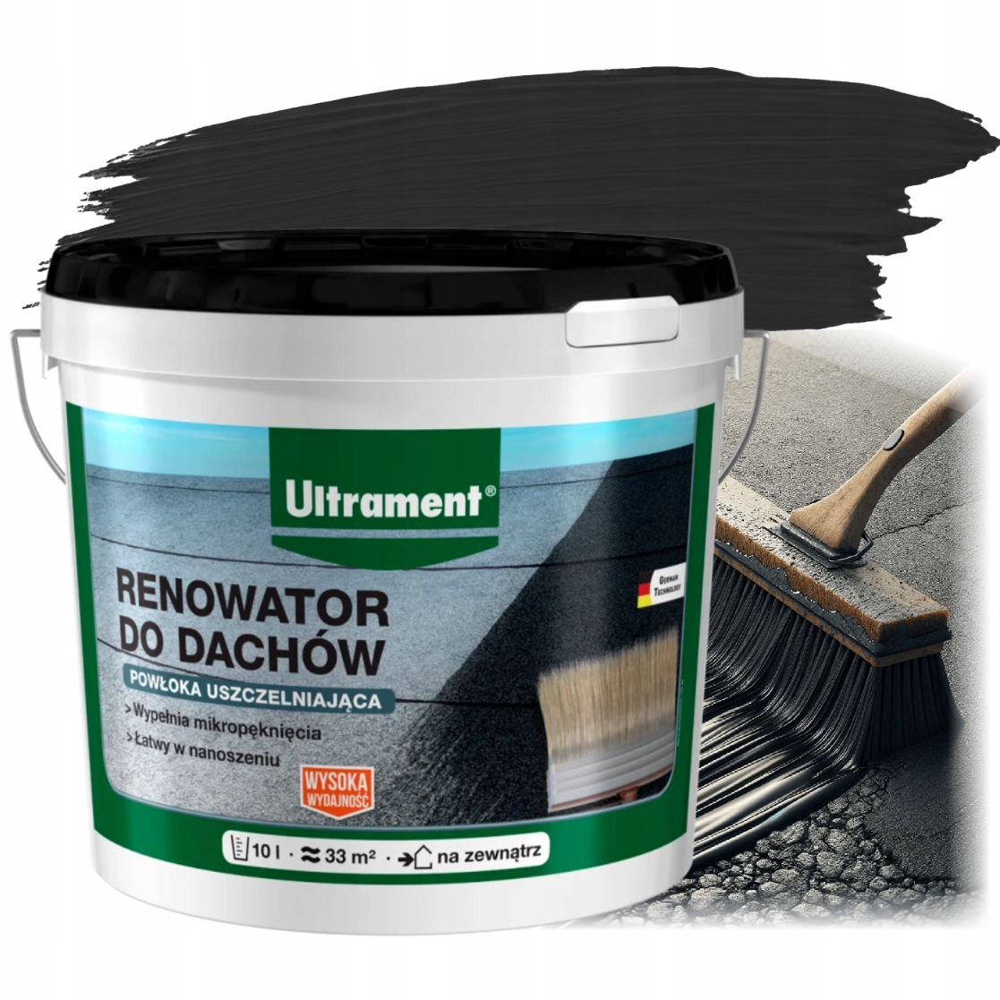 ULTRAMENT RENOWATOR DO DACHÓW POWŁOKA USZCZELNIAJĄCA RENOWACJA PAPY 10 ...