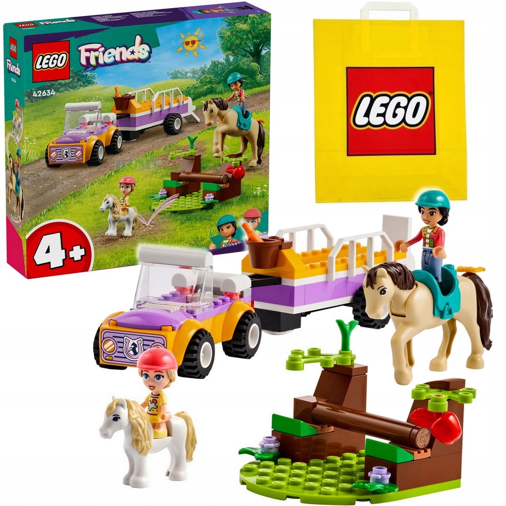 LEGO Friends 42634 Przyczepka dla koni i kucyków +Torba na prezent od 4 ...