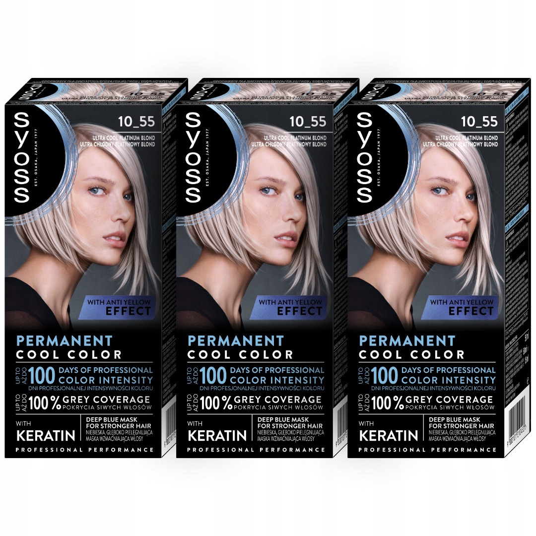 Syoss Permanent Trwała Farba do Włosów 10-55 Ult Chłodny Platynowy ...