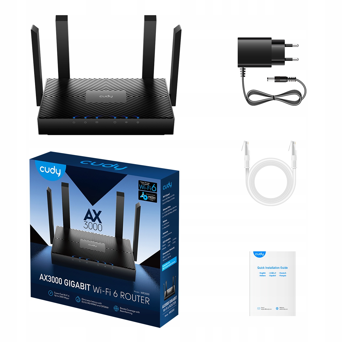 ROUTER RUTER WIFI6 MESH 2,4 / 5 GHz CUDY WR3000 - Sklep, Opinie, Cena w ...