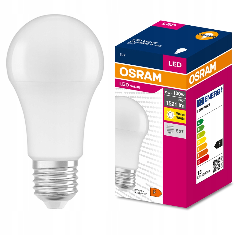 Żarówka LED 13W=100W E27 Osram 1521lm 2700K ciepła (AC31141) • Cena ... Żarówka LED 13W=100W E27 Osram 1521lm 2700K ciepła (AC31141) • Cena ...