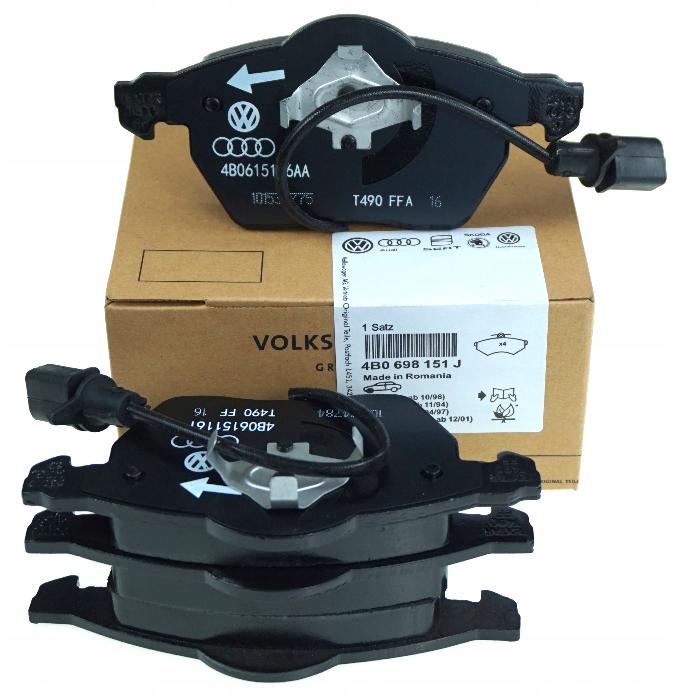 ORYGINALNE KLOCKI HAMULCOWE AUDI VW 4B0698151J OE 4B0 698 151 J za 156 ...