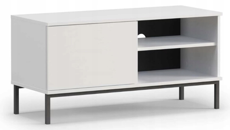 Stolik szafka RTV drzwi szuflady loft biały QUERTY RTV 1D 100 cm • Cena ...