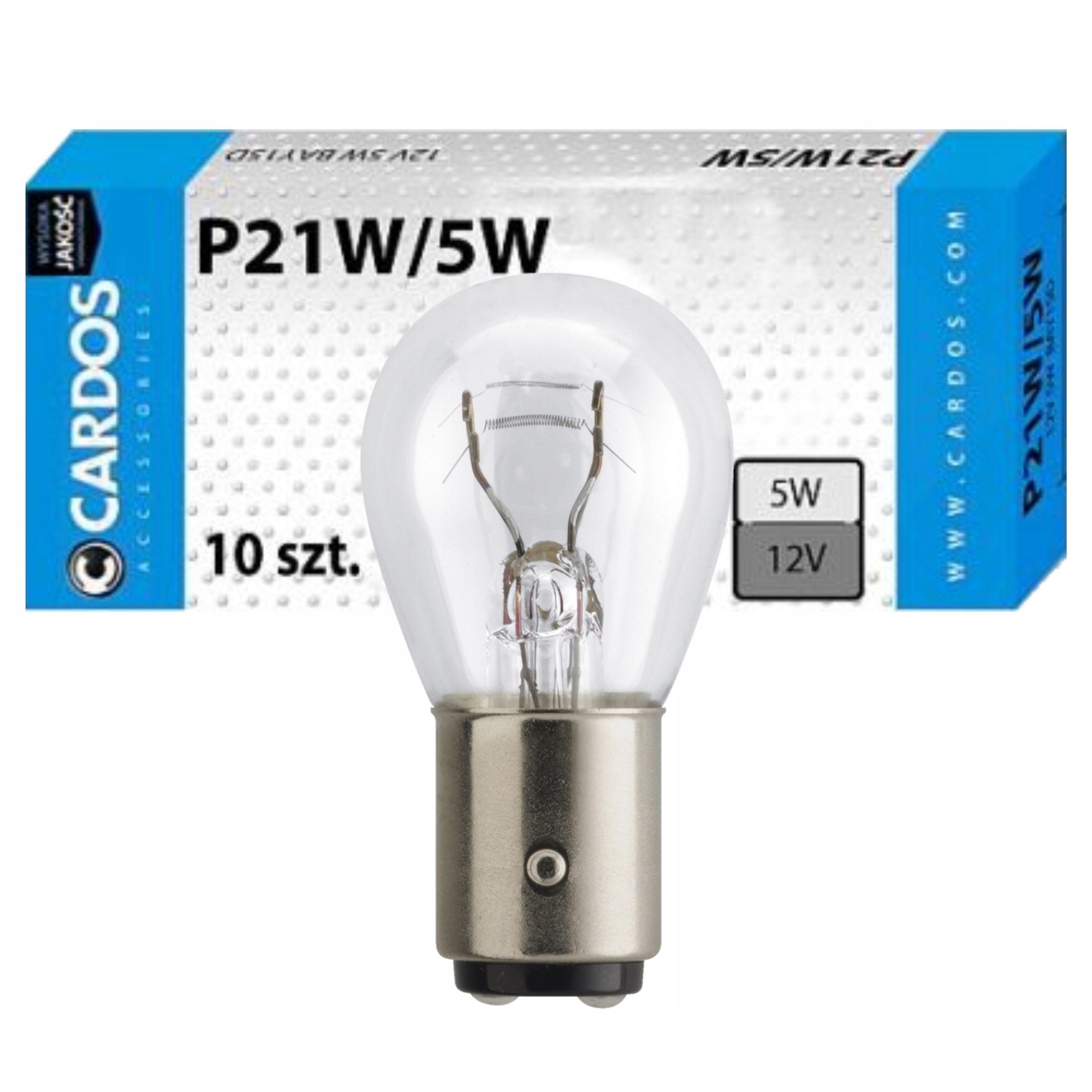 Żarówka samochodowa P21W 5W 12V/21W CARDOS K2 5906534741189 za 2.99PLN ...