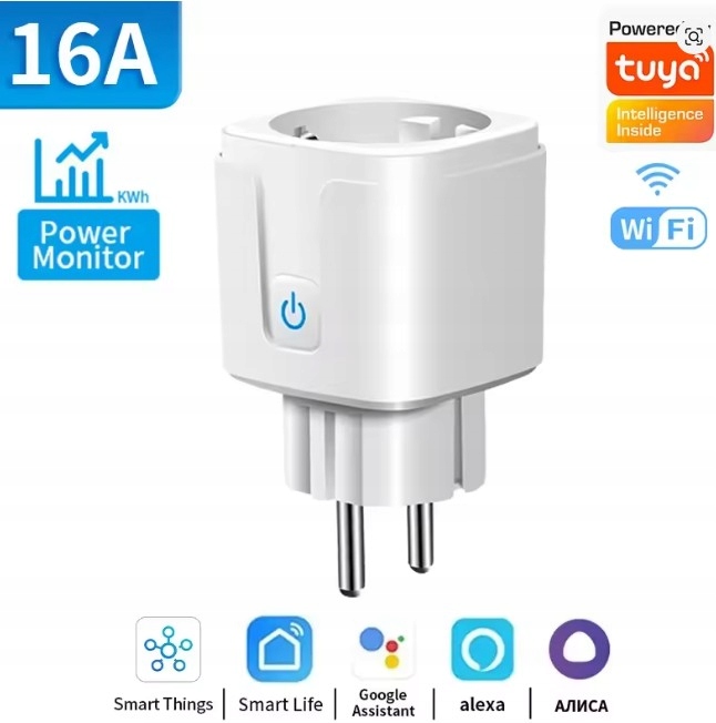 Inteligentne gniazdko Wifi Tuya SMART LIFE watomierz timer programator (5902806498102) • Cena ...