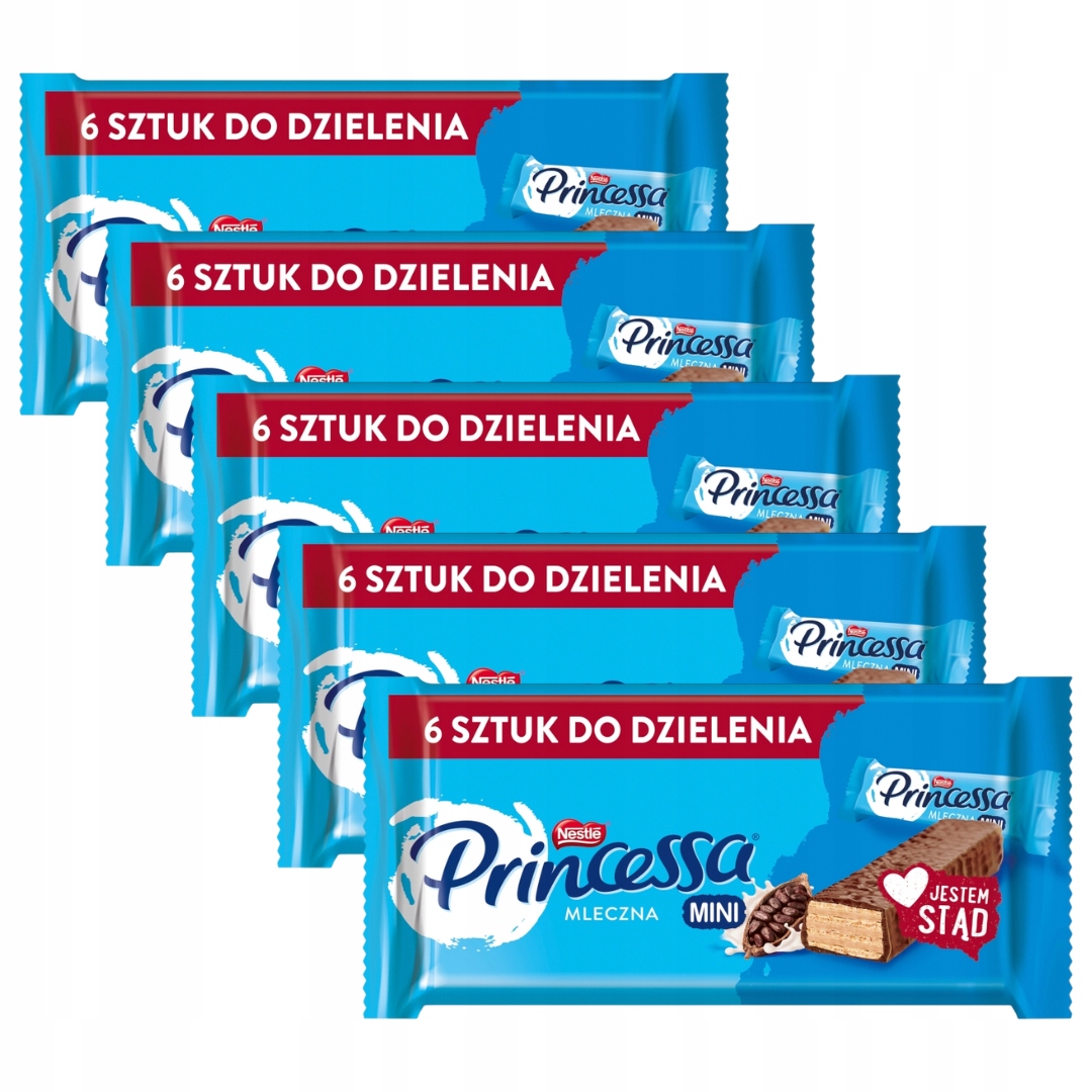 Princessa Mini Wafel z kremem kakaowym oblany mleczną czekoladą 5x 78 g ...
