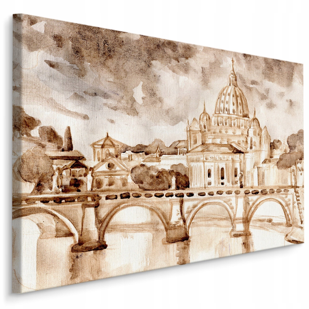 Obraz na płótnie akwarela miasto Rzym salon 40x30 (5903556041211 ...
