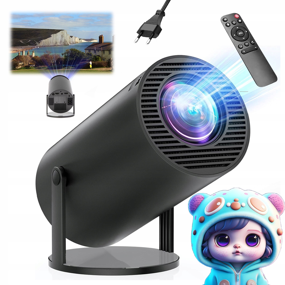 PROJEKTOR ANDROID TV WIFI 2.4G/5G FULL HD 4K DOMÁCÍ KINO BÍLÝ ...