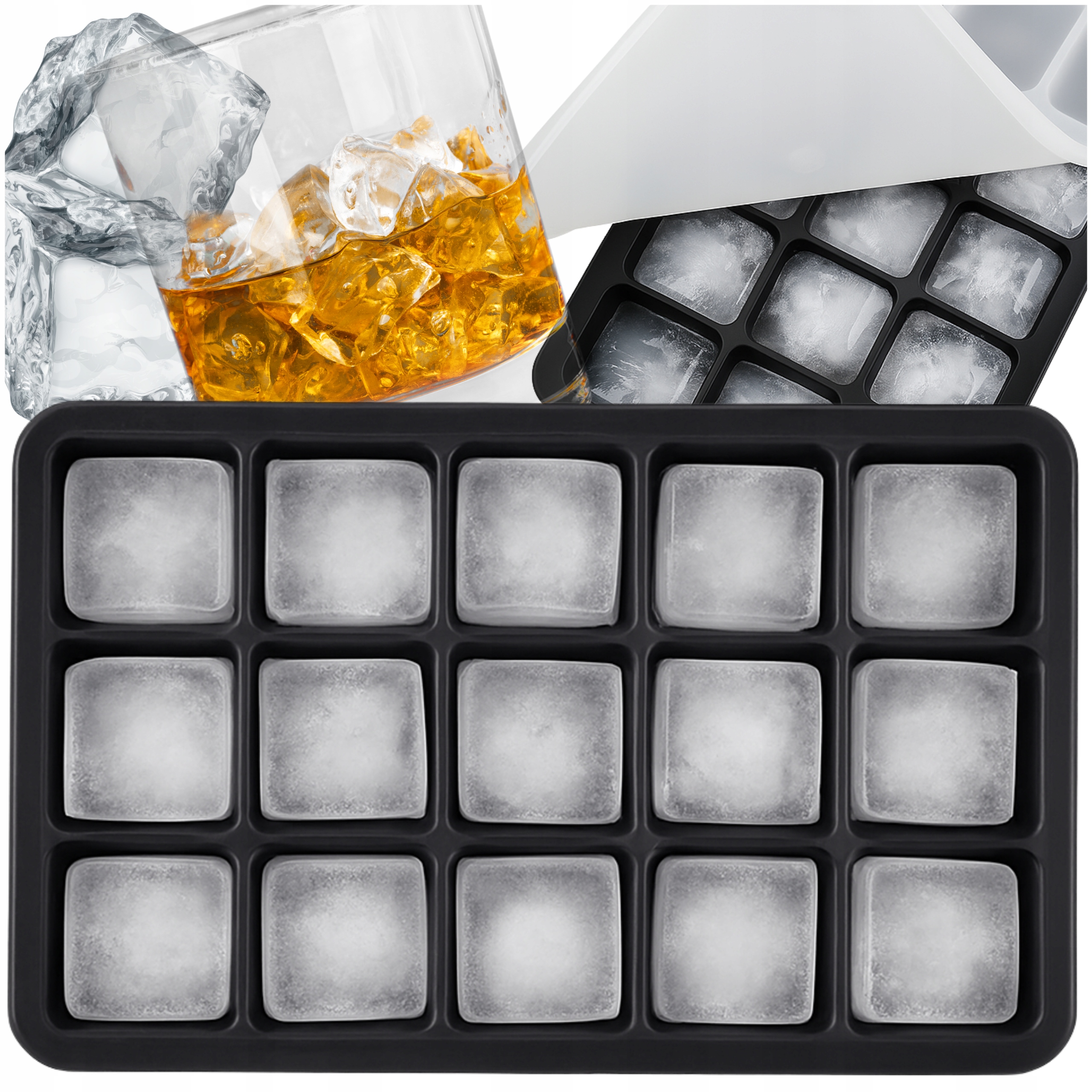 FORMA SILIKONOWA DO KOSTEK LODU FOREMKA FOREMKI NA KOSTKI SZEŚCIAN DUŻE ...