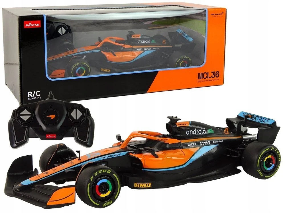 McLaren F1 MCL36 RC Car (Měřítko 1:18) - 2022 Formule 1 auto na dálkové ...