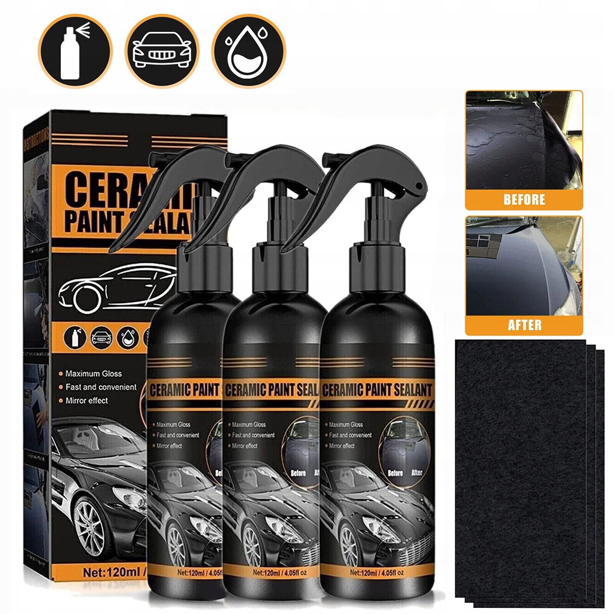 POWŁOKA CERAMICZNA FIX HYDROFOBOWA CERAMIKA NA LAKIER AUTA 3 x 120ml 4048035519315 za 46.99PLN z ...