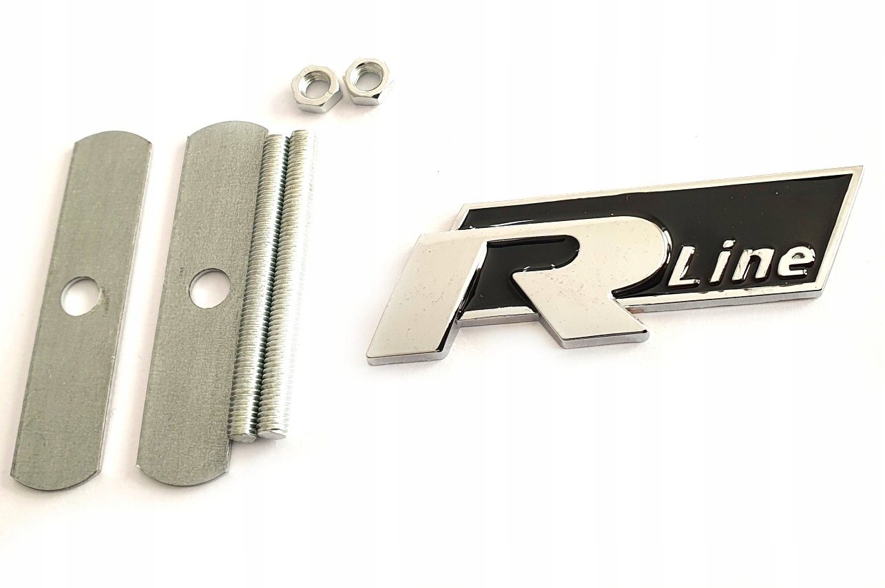 VW R-LINE EMBLEMAT ZNACZEK METALOWY LOGO W GRILL VW R-LINE W GRILL za ...