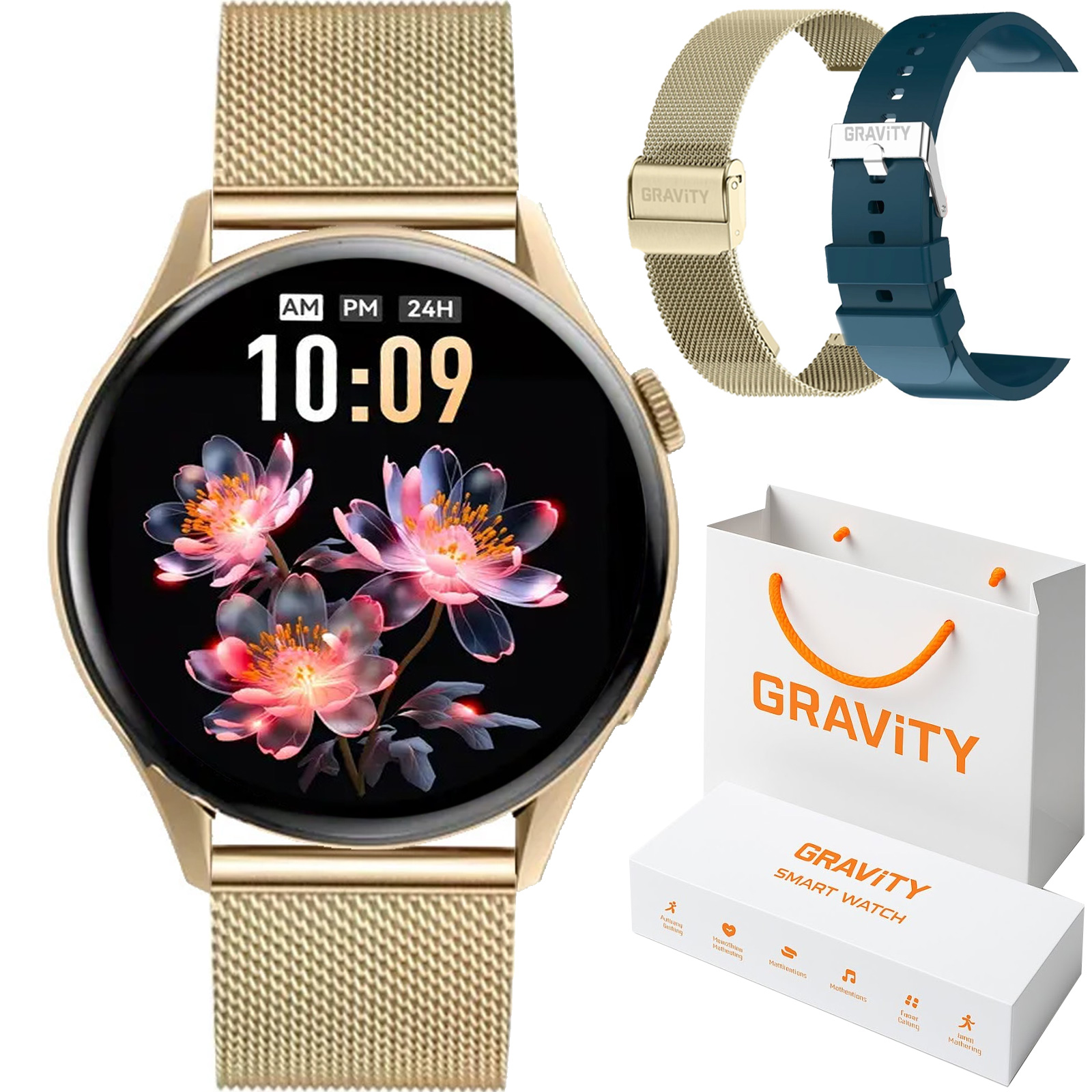 Zegarek SMARTWATCH GRAVITY GT11-4 LGD/LGD/BU - Sklep, Opinie, Cena w Allegro