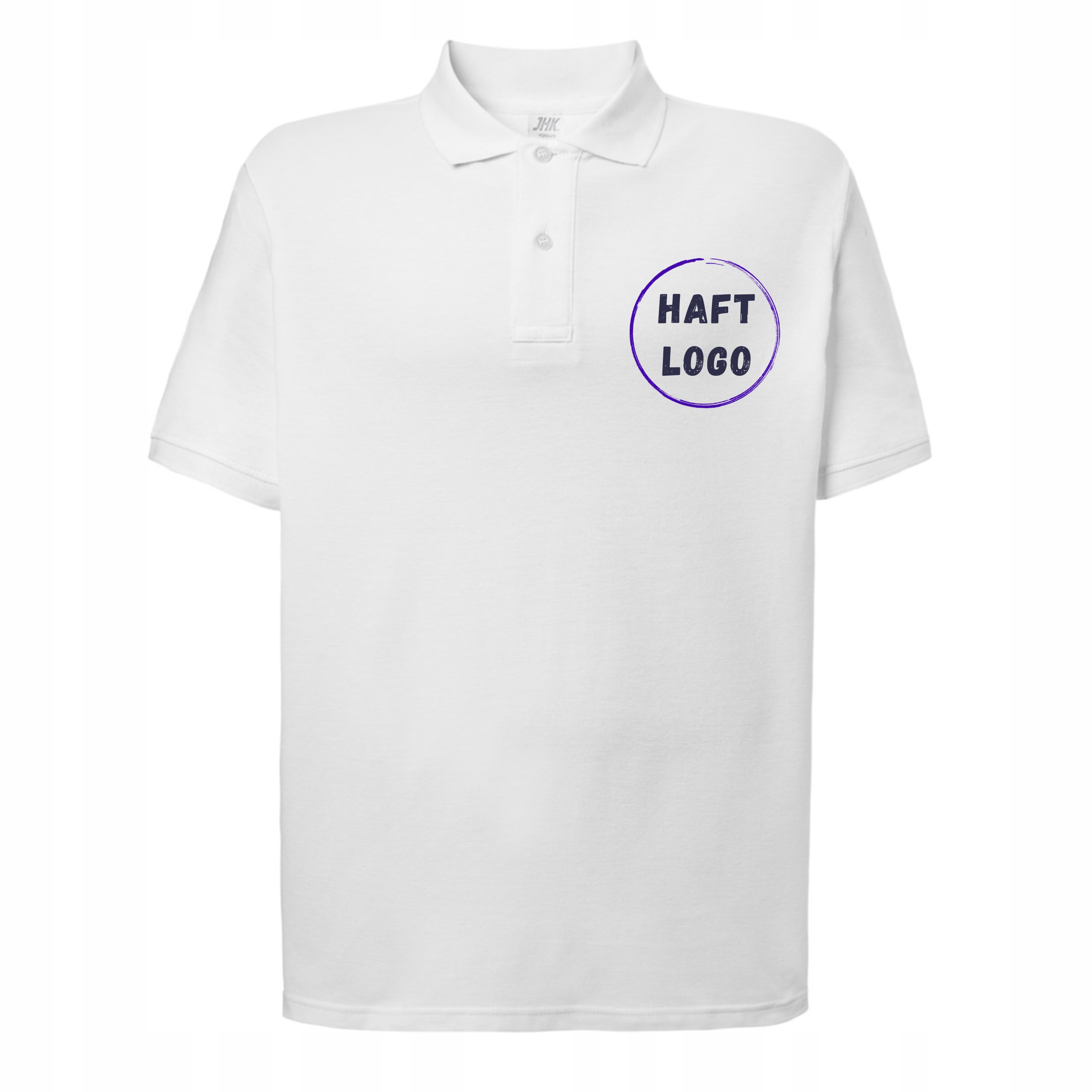 KOSZULKA POLO MĘSKA Z WŁASNYM LOGO TEKST HAFT NADRUK biały XL • Cena, Opinie • Koszulki polo ...