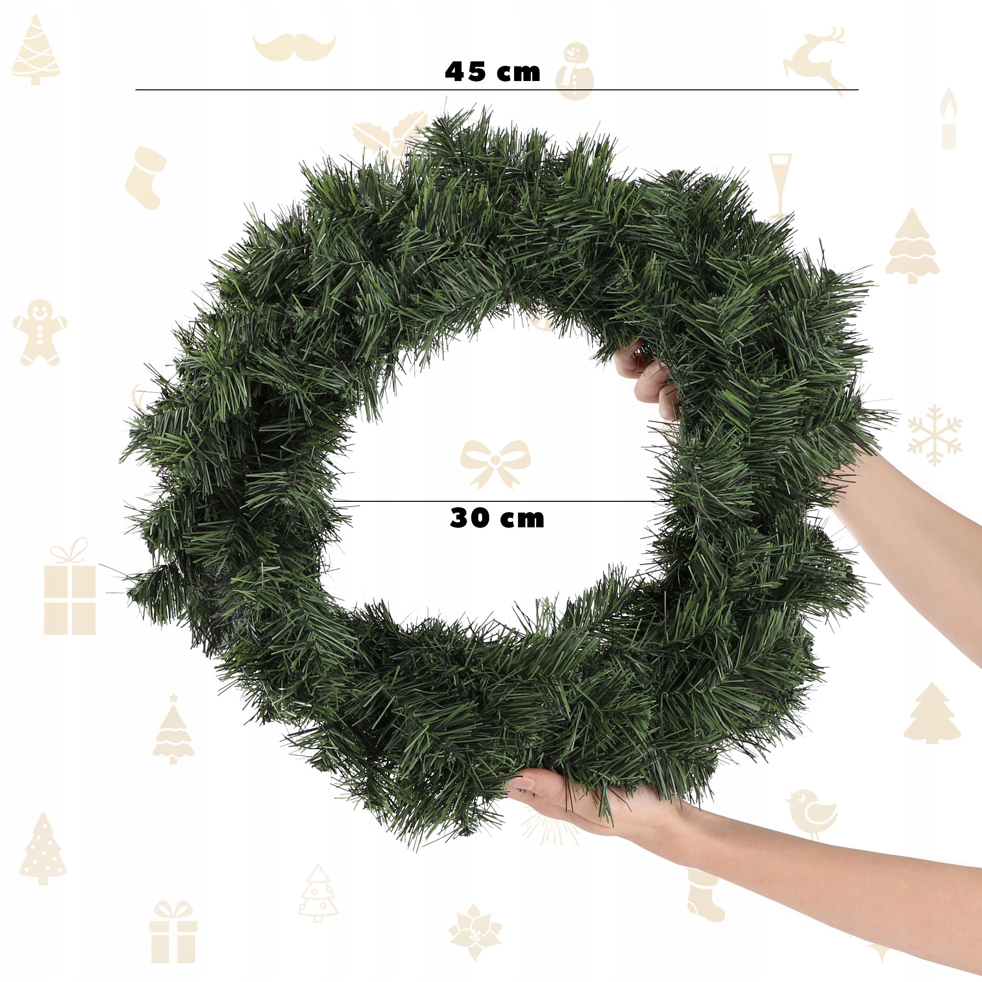 Kup Wianek Świąteczny Stroik Wieniec Na Drzwi 45cm na arena.pl i ciesz się niską ceną