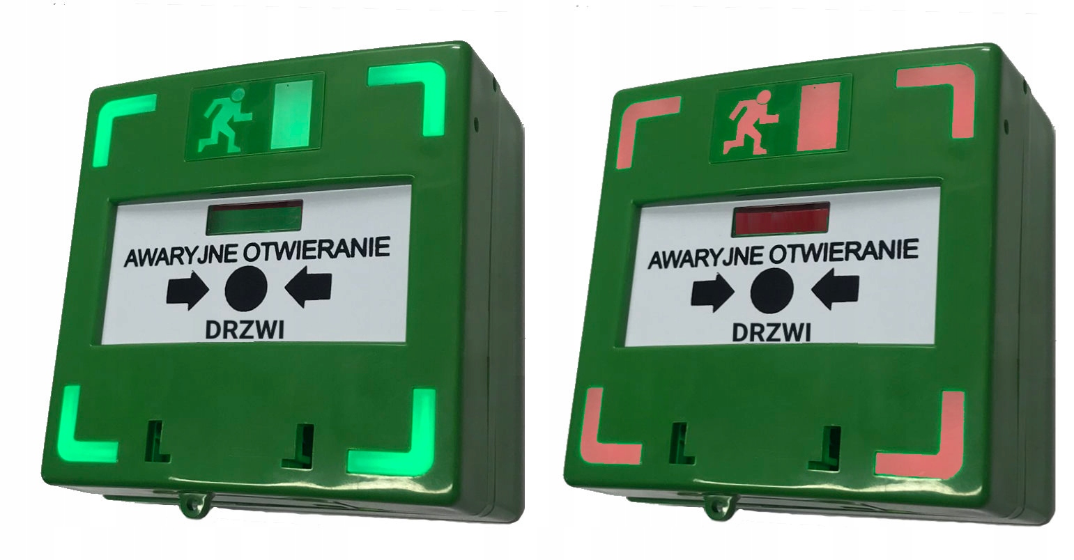PRZYCISK WYJŚCIA AWARYJNEGO EWAKUACYJNEGO SYGNALIZATOR LED jak APWK-LED ...