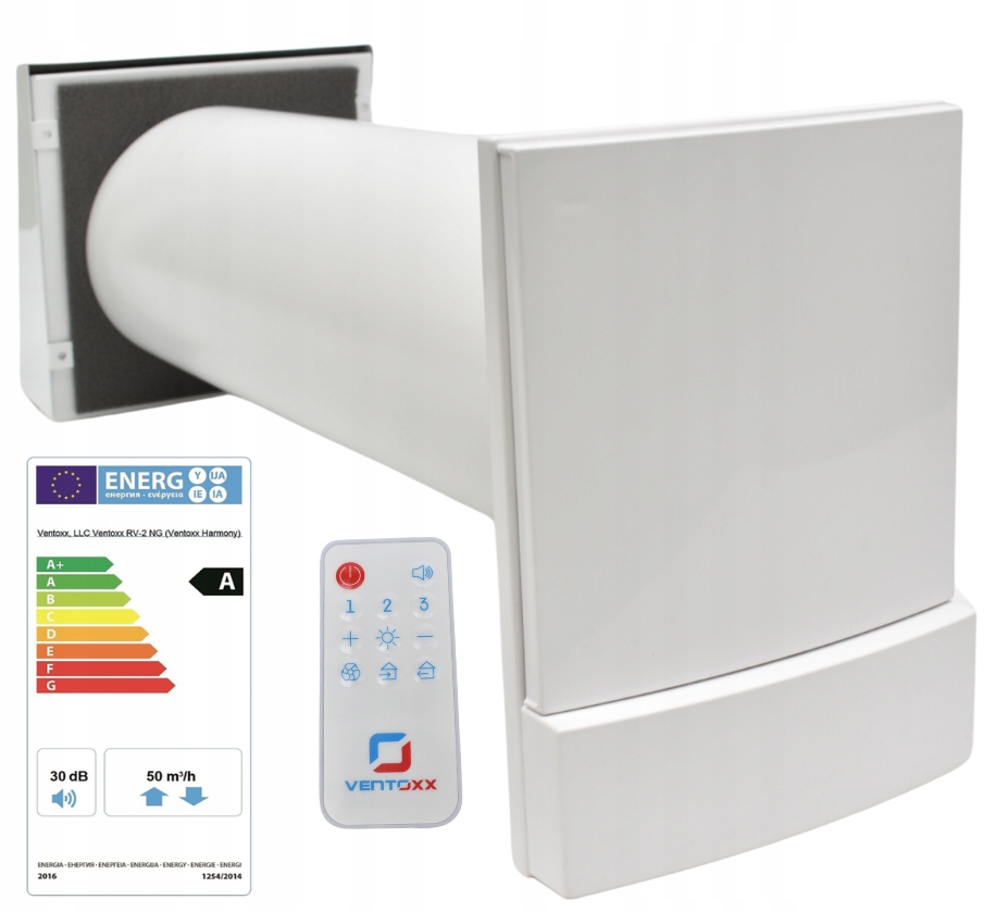 Rekuperator decentralny ścienny Ventoxx 50m3/h fi152 Pilot 3Prędkości Cichy • Cena, Opinie ...