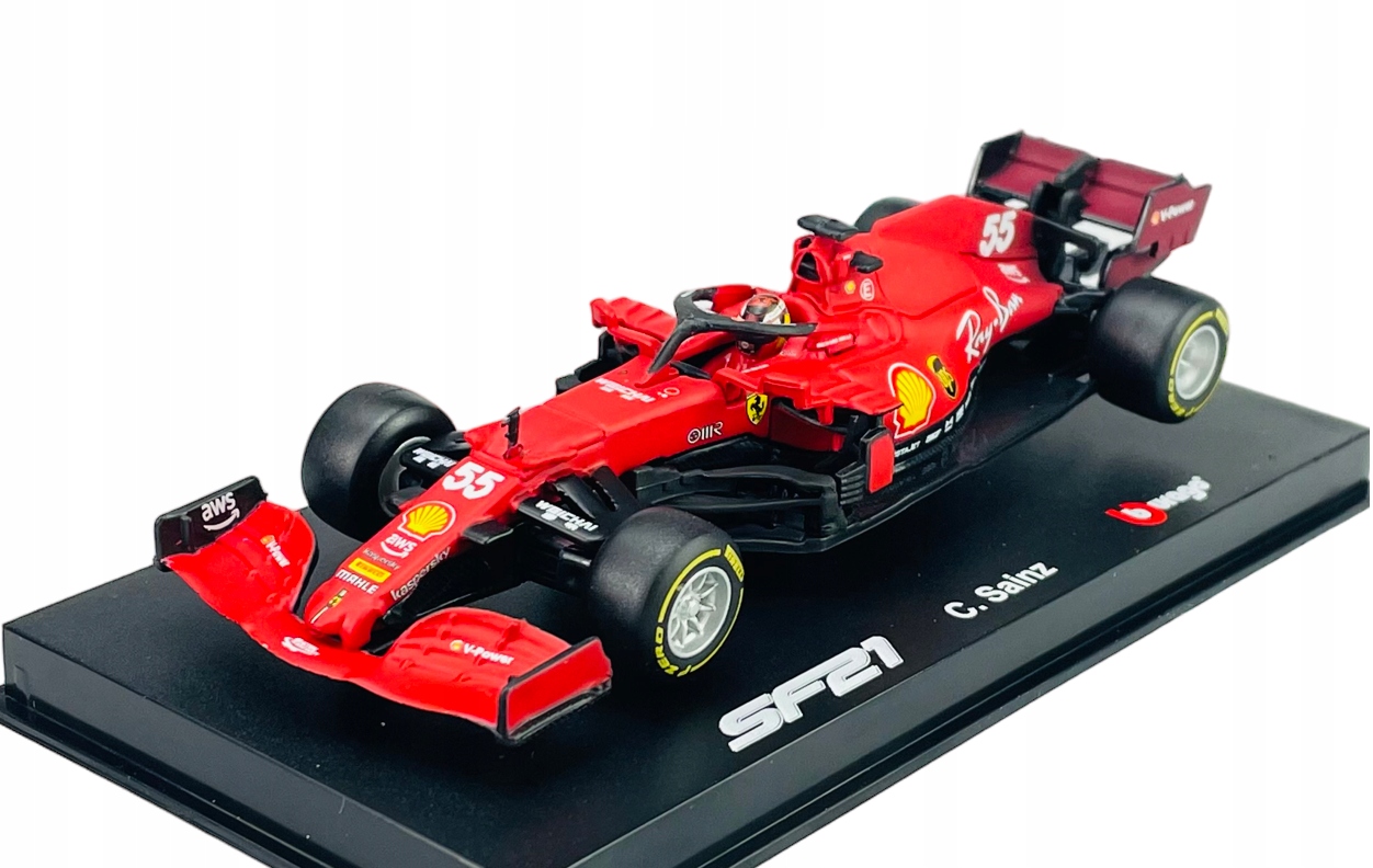 BBURAGO 2021 FERRARI F1 SF21 #55 SAINZ 1:43 FORMUŁA 1 NOWY GABLOTKA ...