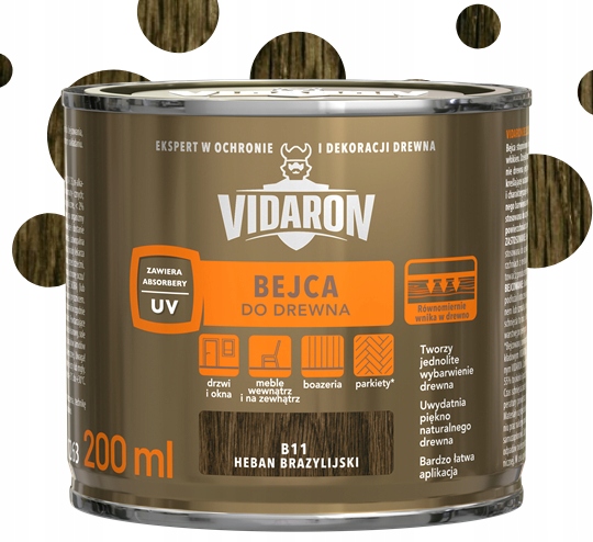 Vidaron bejca do drewna Heban Brazylijski B11 0,2L • 19,93 zł • Bejce ...