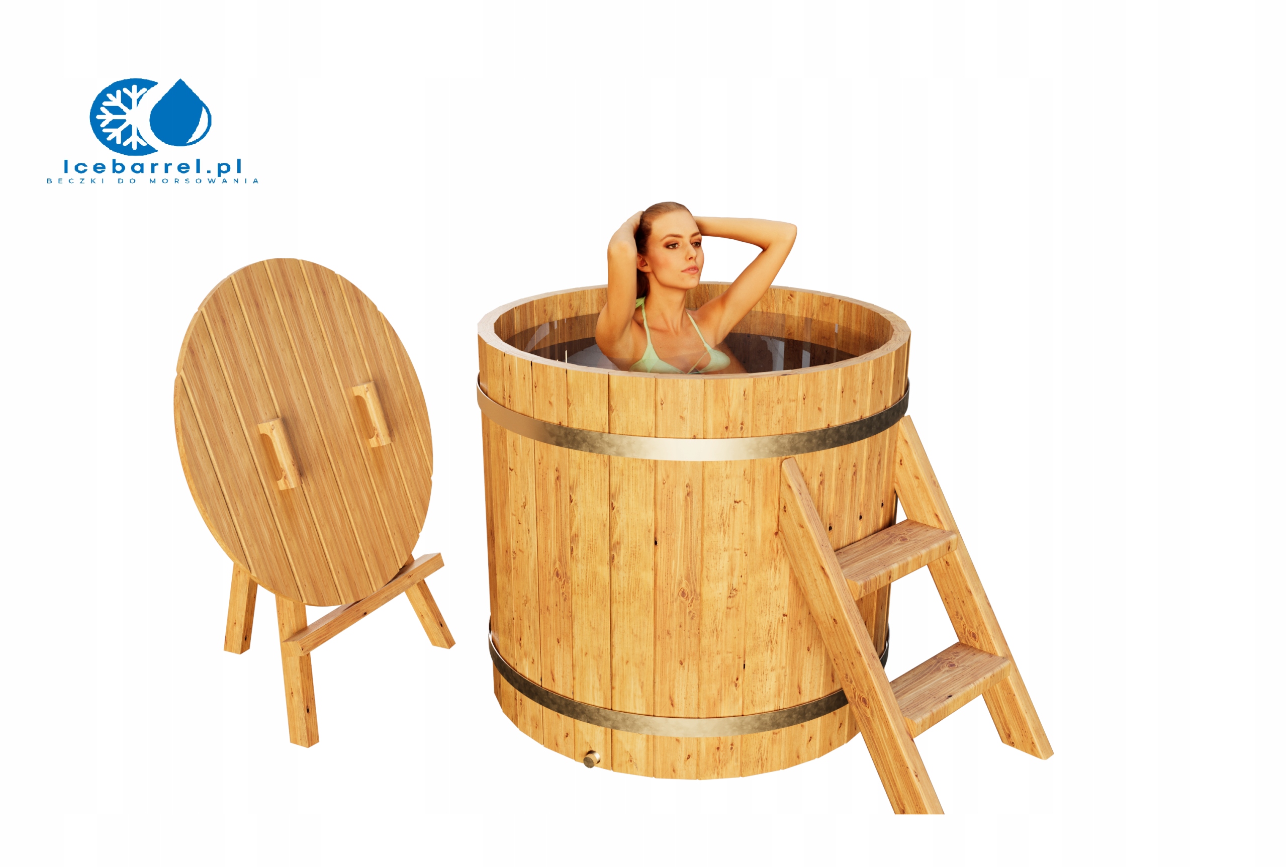 BECZKA DO MORSOWANIA 80cm, BALIA DO SCHŁADZANIA, SAUNA, BASEN, WANNA ...