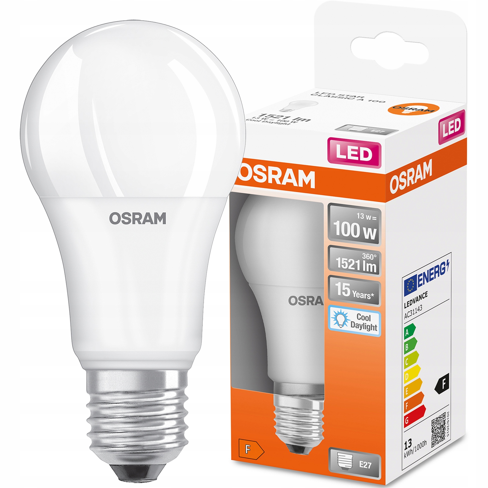 Żarówka LED E27 A60 13W = 100W 1521lm 6500K OSRAM (4058075304277 ... Żarówka LED E27 A60 13W = 100W 1521lm 6500K OSRAM (4058075304277 ...