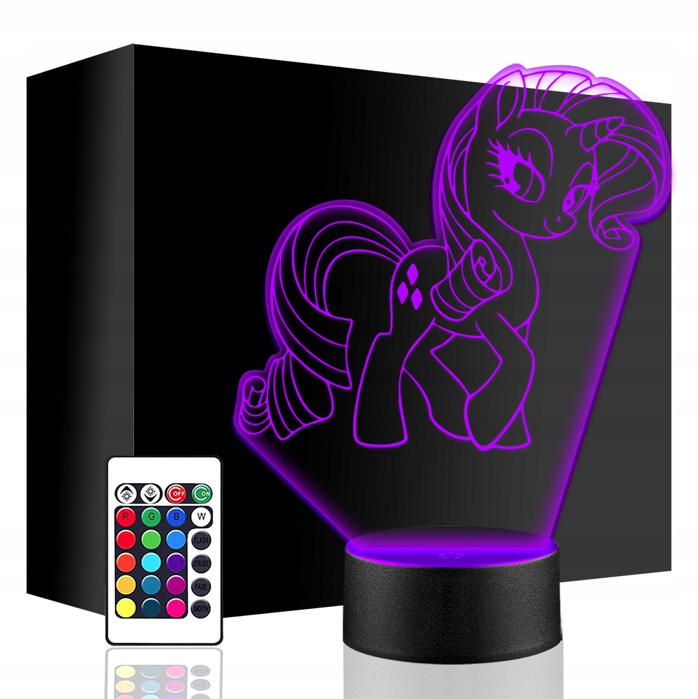LAMPKA NOCNA LED RARITY MY LITTLE PONY 3D +PILOT prezent URODZINY ...
