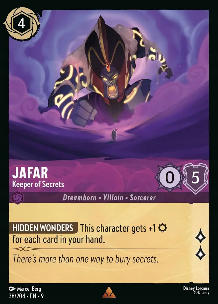 Disney Lorcana 9FAB #038 Jafar - Keeper of Secrets Foil - Stan: Nowy 4 ...