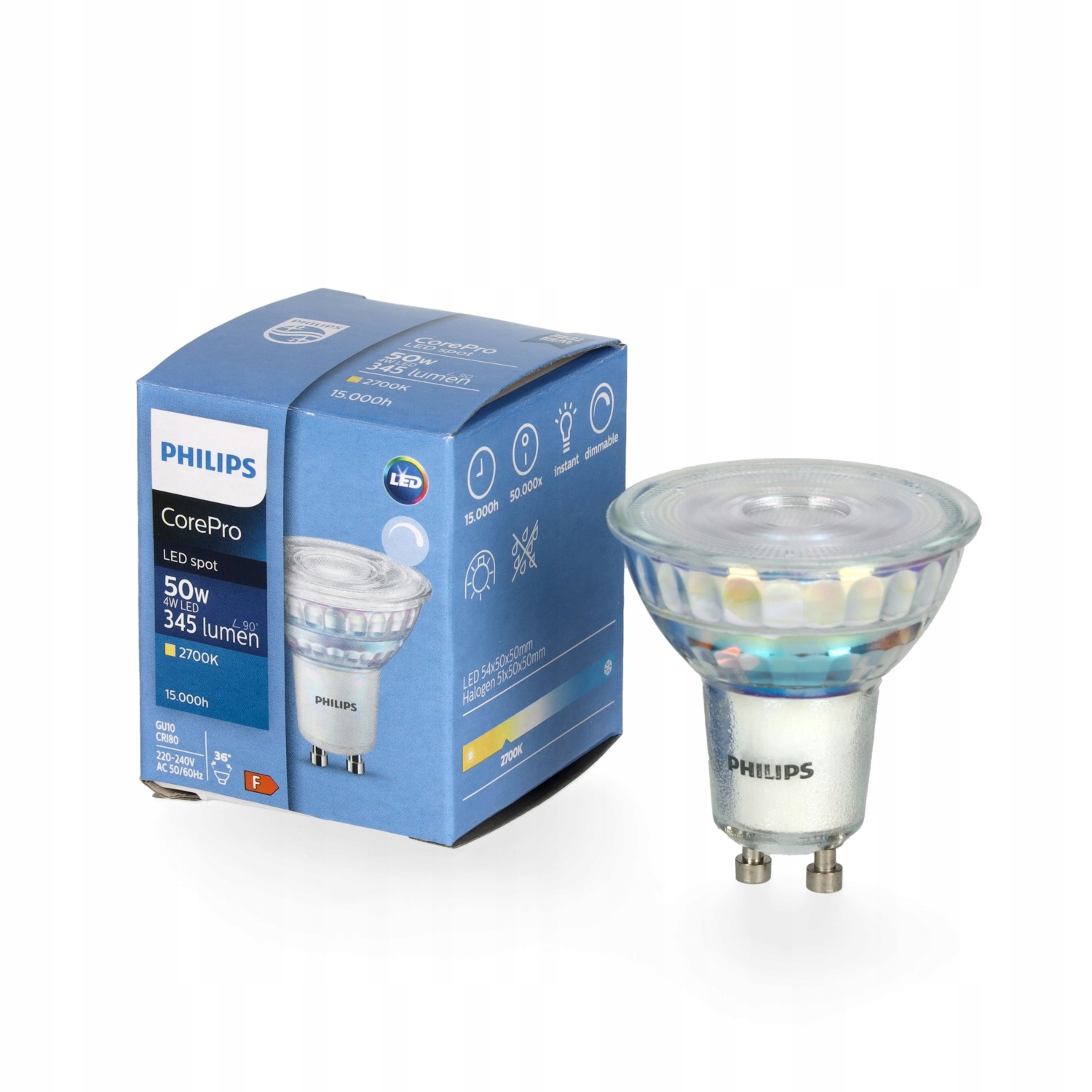 Żarówka LED PHILIPS GU10 4W barwa ciepła ściemnialna (8718696721377 ...