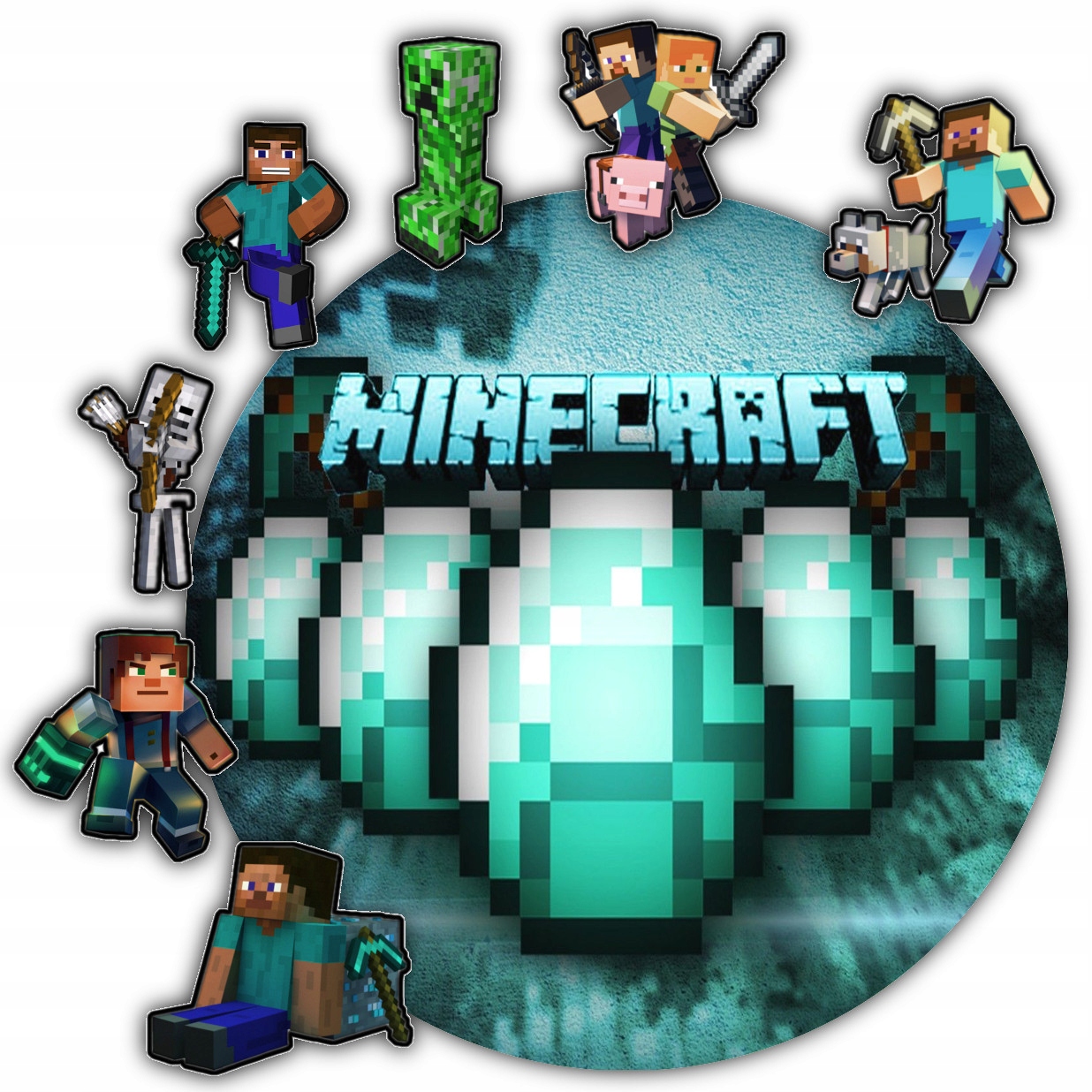 ZESTAW Opłatek na tort i postaci Minecraft 13523636371 - Allegro.pl