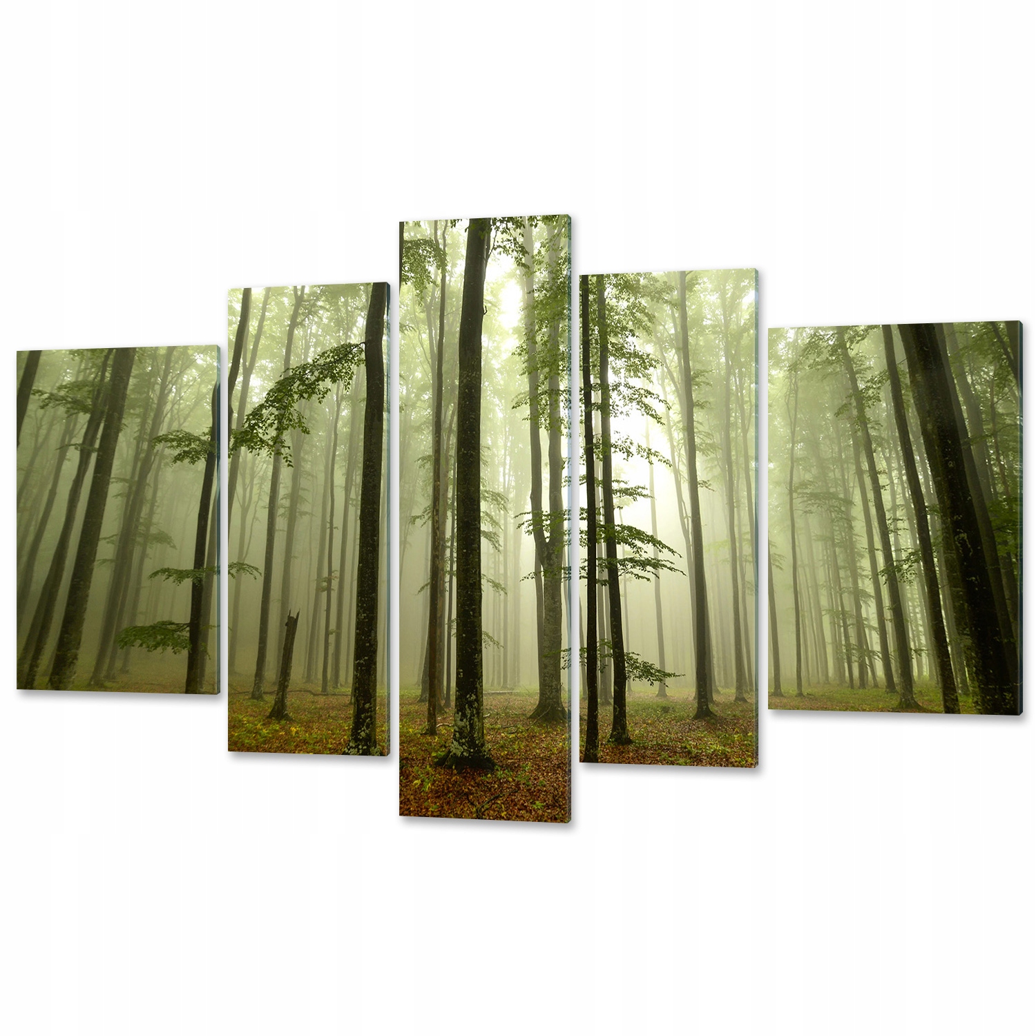 Sklenený obraz polyptych, viacdielny - Hmlistý les, • Ceny, Recenzie ...