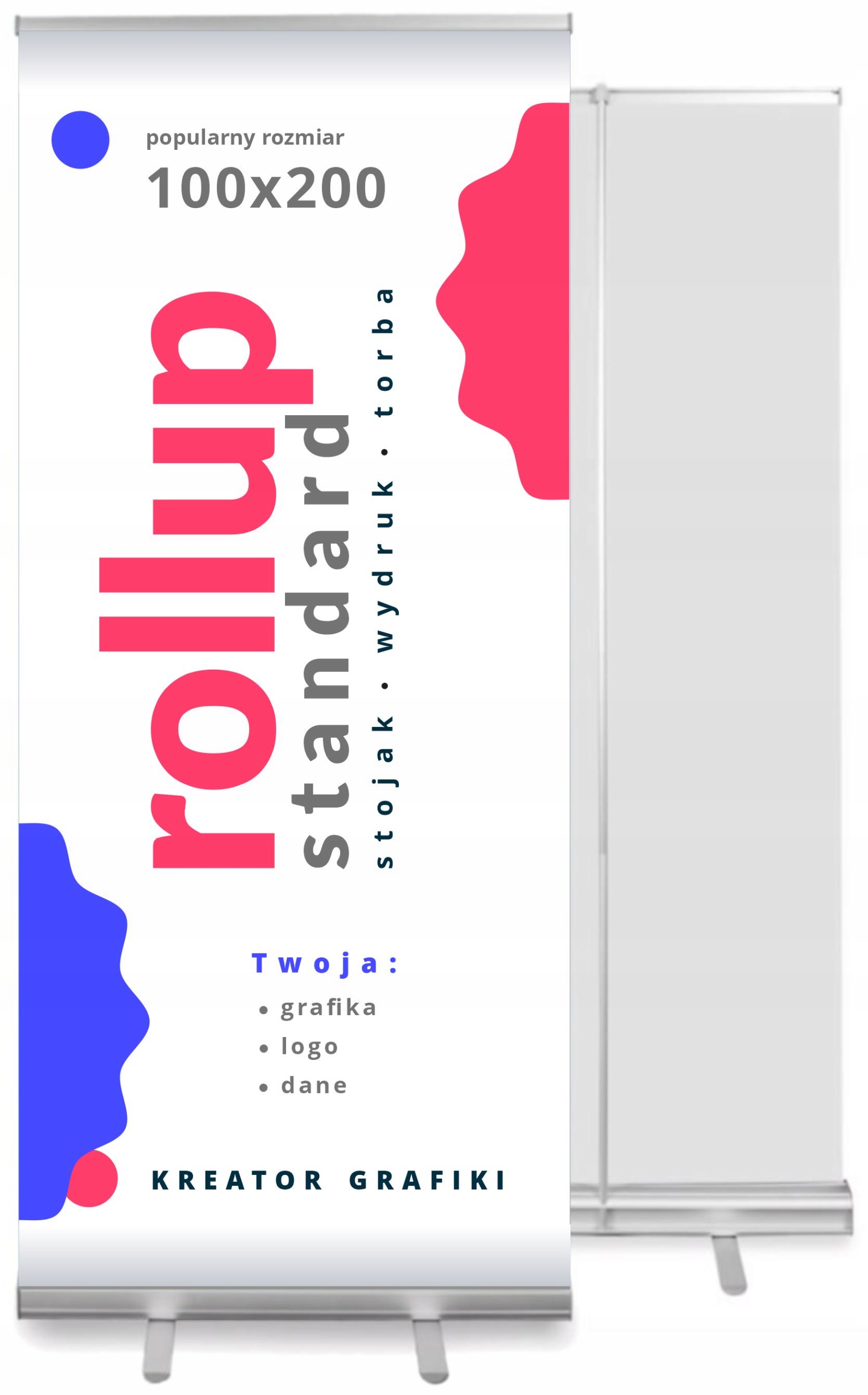 Roll-up standard rollup 100-200 z wydrukiem BLOCKOUT KREATOR CANVA (5907451660027) • Cena ...