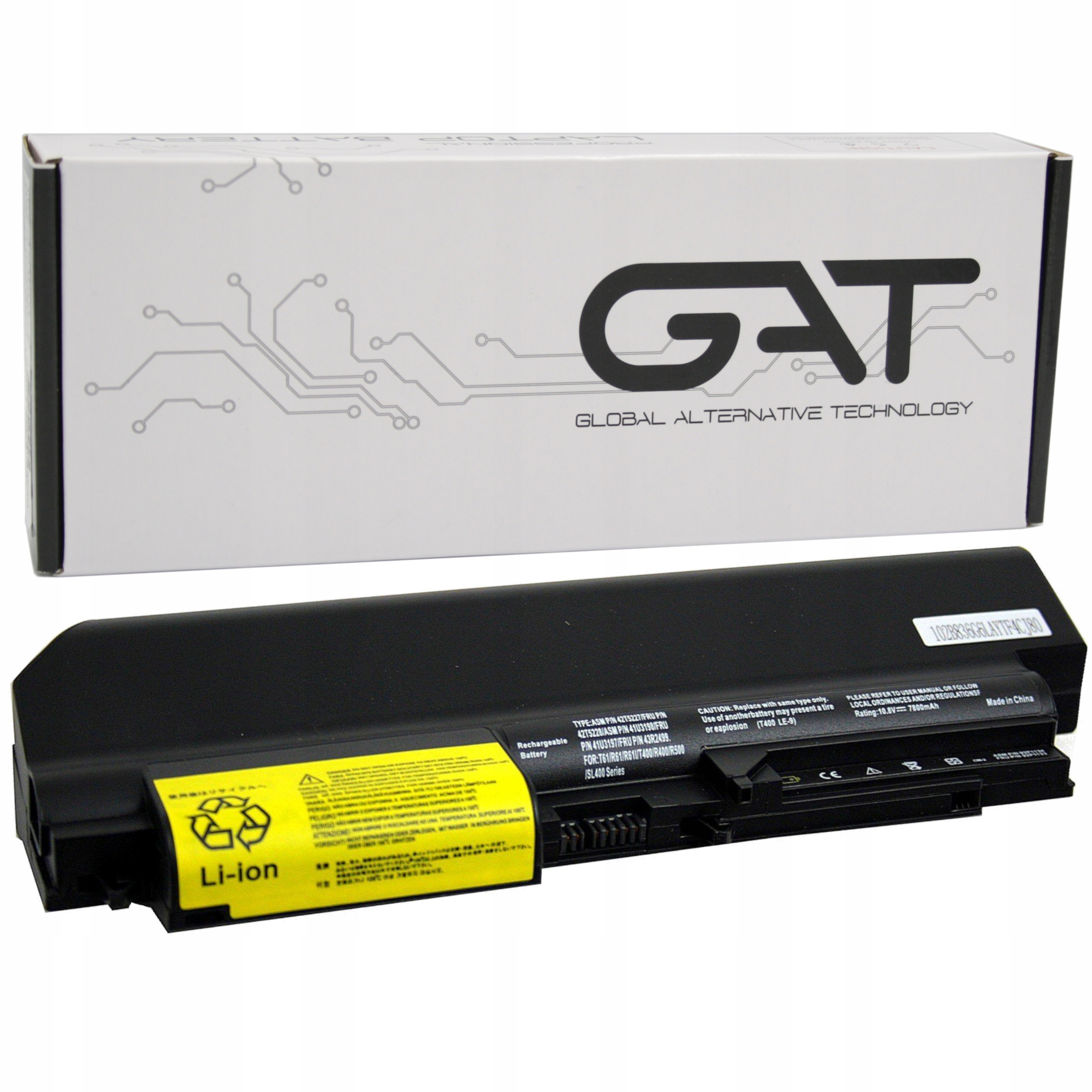 BATÉRIA PRE LENOVO IBM T61P R61I T400 R400 42T5225 14.1" 7800 MAH VEĽKÁ ...