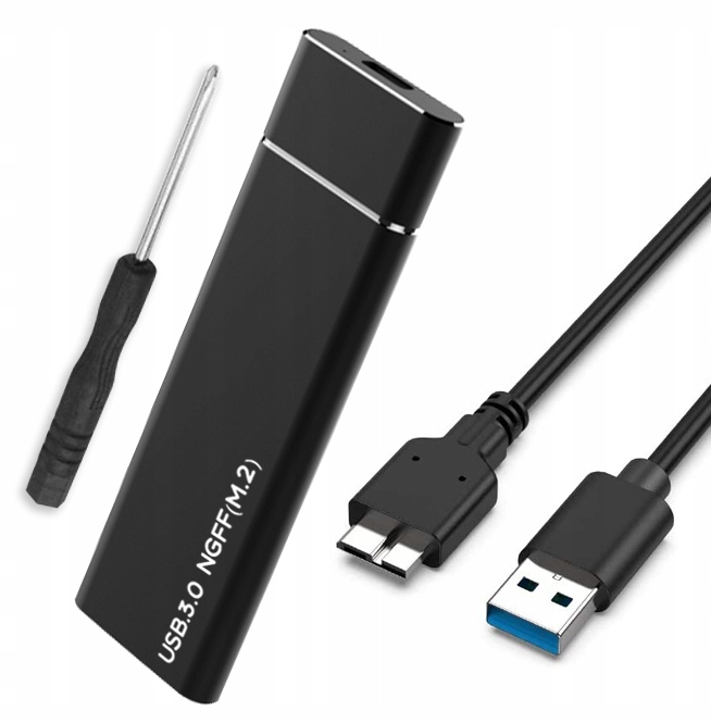 ADAPTER DYSKU SSD m.2 USB 3.0 NGFF OBUDOWA KIESZEŃ m2 SATA B KEY B M ...