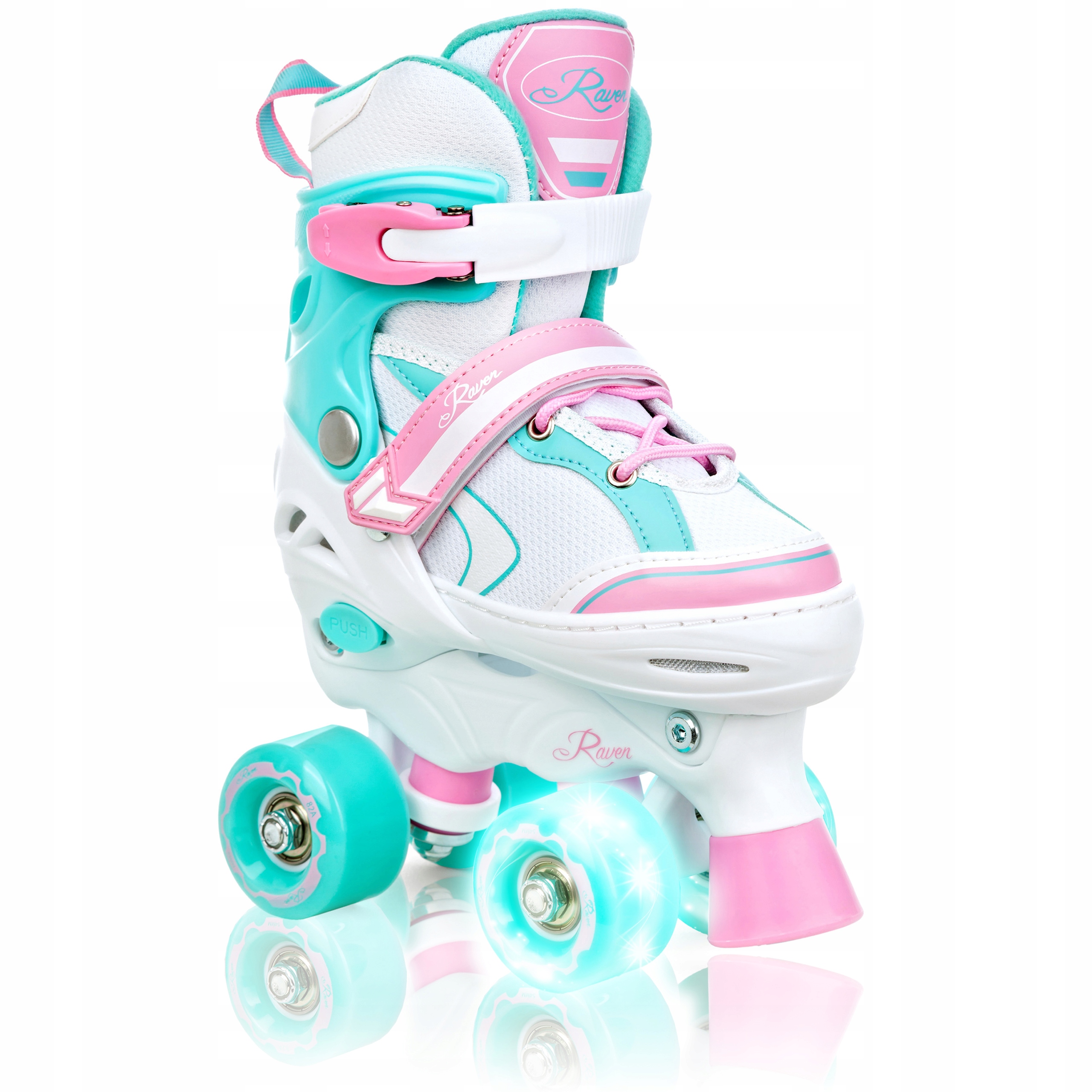 Wrotki Regulowane RAVEN Lia Mint 30-33 Kółka LED - 5903576118672 ...