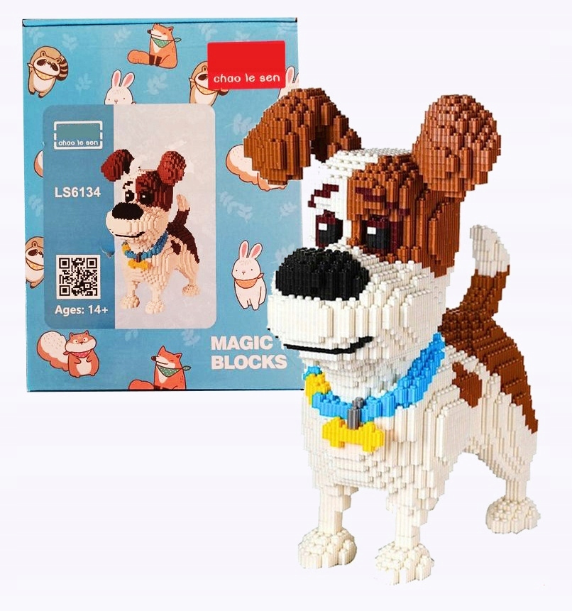 KLOCKI LOGO SŁODKI PIESEK ŚLICZNY PIES Z KLOCKÓW MODEL PUZLE DOG 3D ...