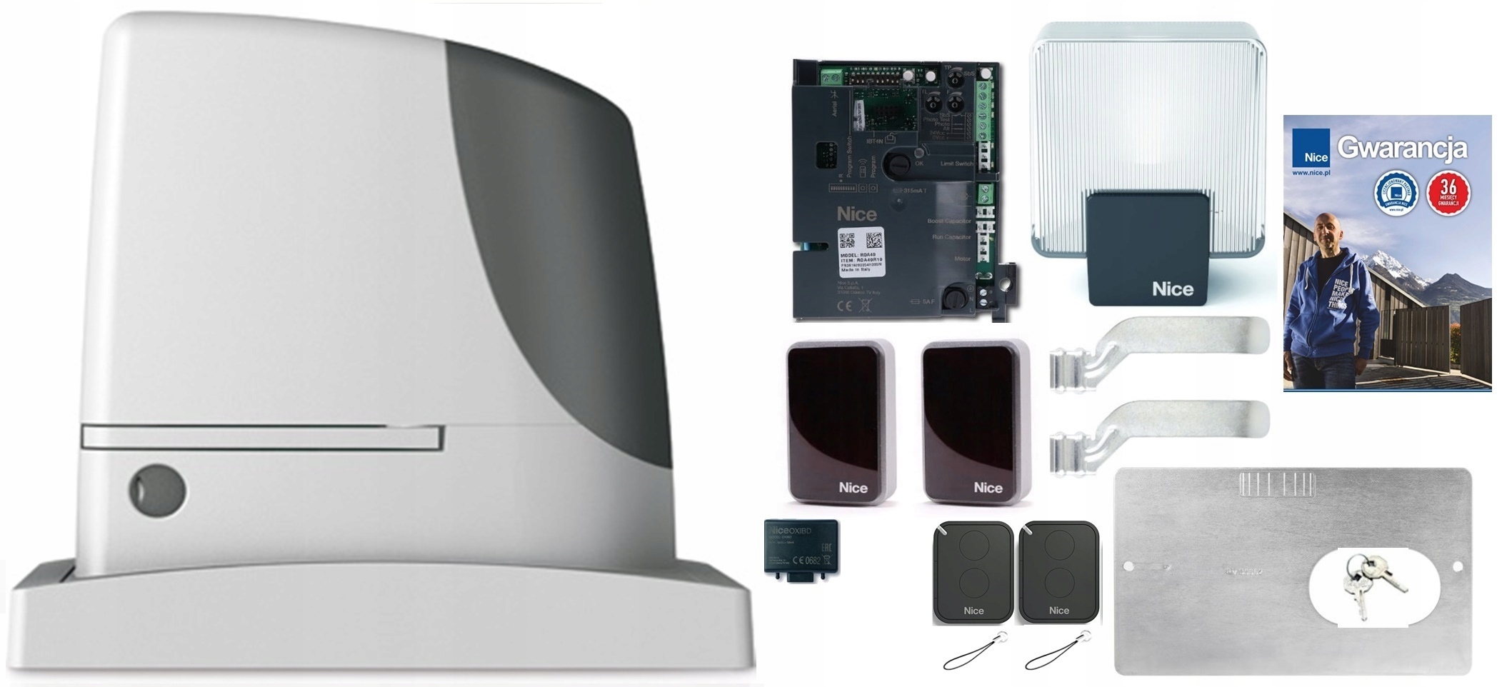 Napęd do bramy przesuwnej Nice Run 1500 24V (8032595796305) • Cena ...