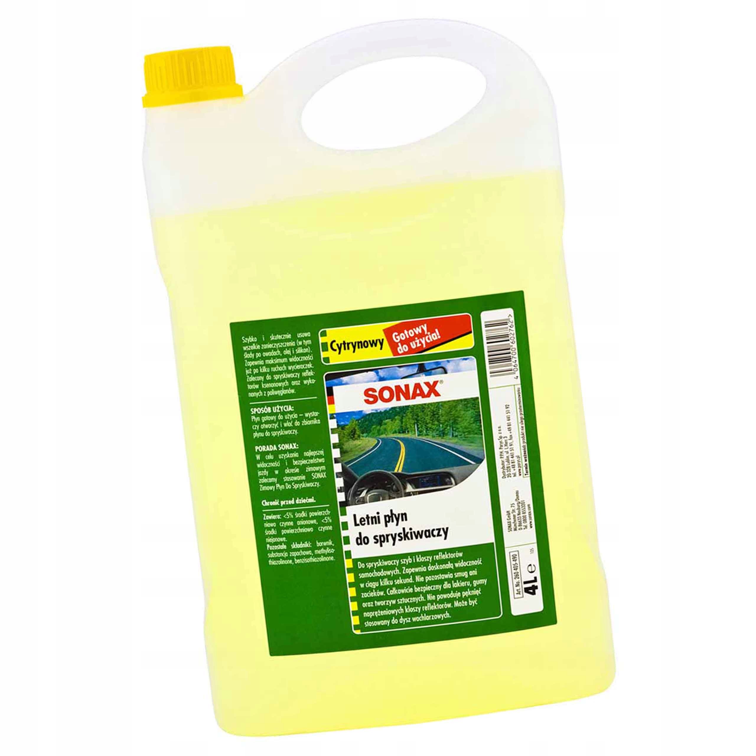 Płyn do spryskiwaczy Sonax letni cytrynowy 4L 4064700602762 za 9.99PLN z Banino - Allegro ...