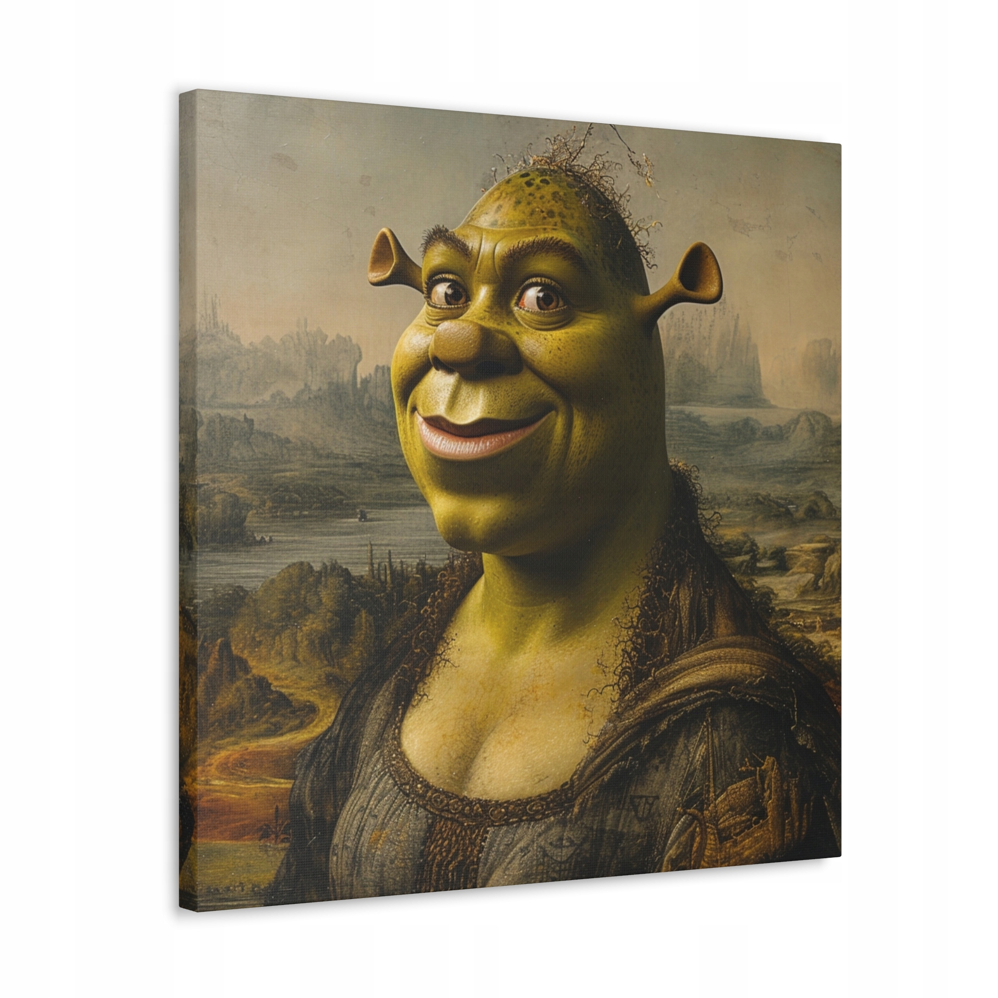 Obraz na płótnie MONA LISA SHREK parodia przeróbka śmieszne 90x90 ...