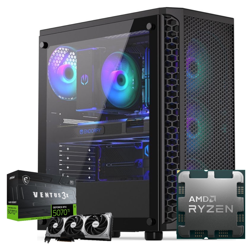 PC GAMINGOWY AMD Ryzen 7 9700 GeForce RTX 5070 Ti 32 GB DDR5 1 TB WiFi ...
