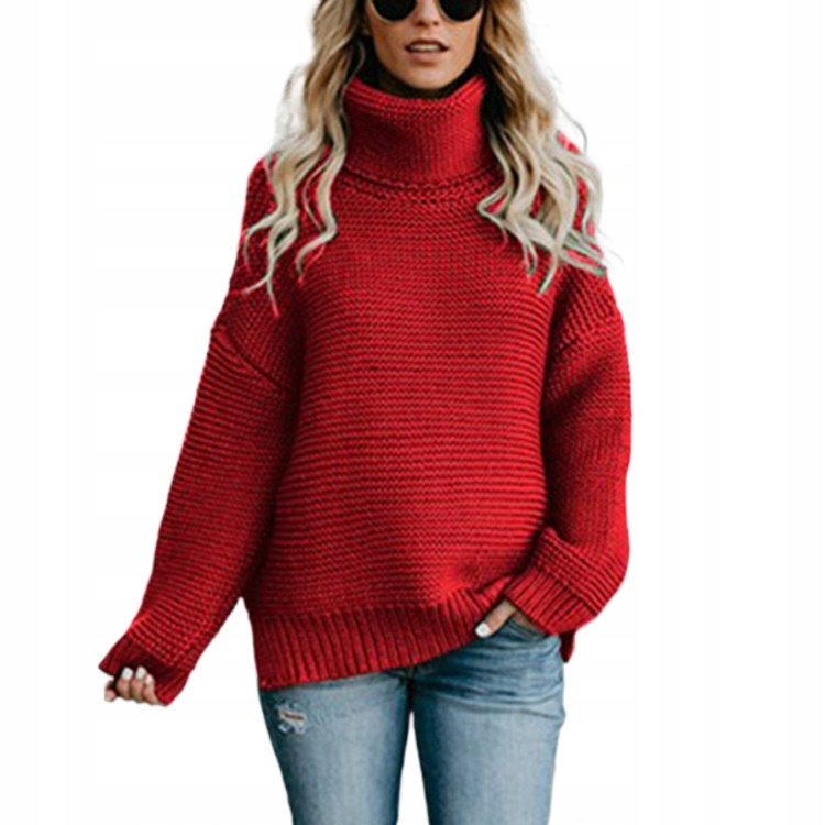 Damski casual luźny sweter z wysokim kołnierzem 13079098832 - Allegro.pl Damski casual luźny sweter z wysokim kołnierzem 13079098832 - Allegro.pl