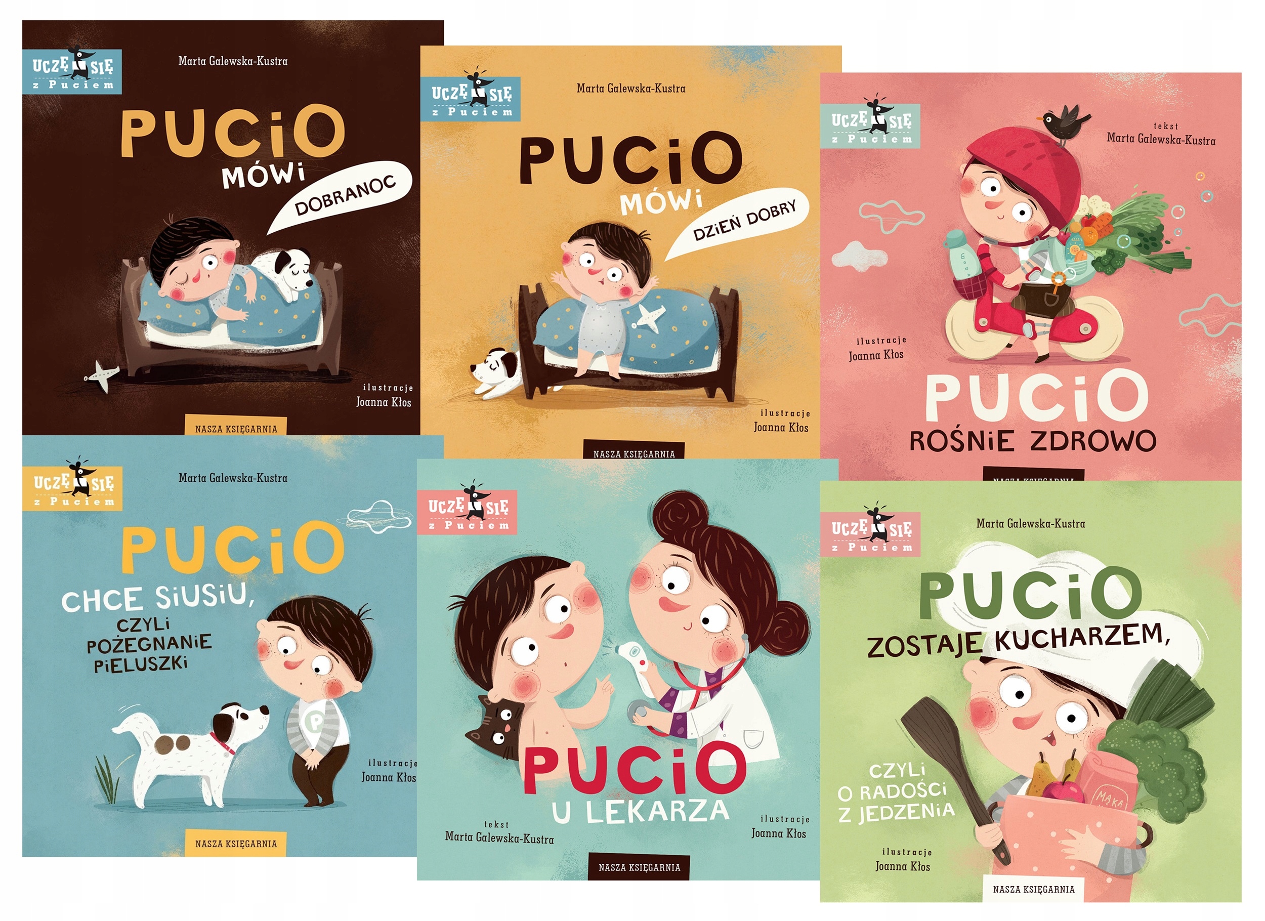 PUCIO Zestaw edukacyjny książeczki dla dzieci Uczę się z Puciem 6szt ...