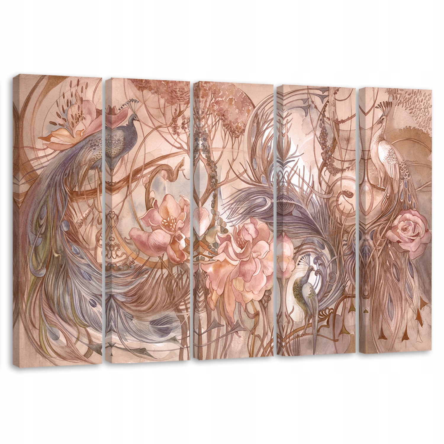 PENTATIPTICHON KÉP – Varázslatos páva, 200x100 cm, (5904818584156) • Ár ...