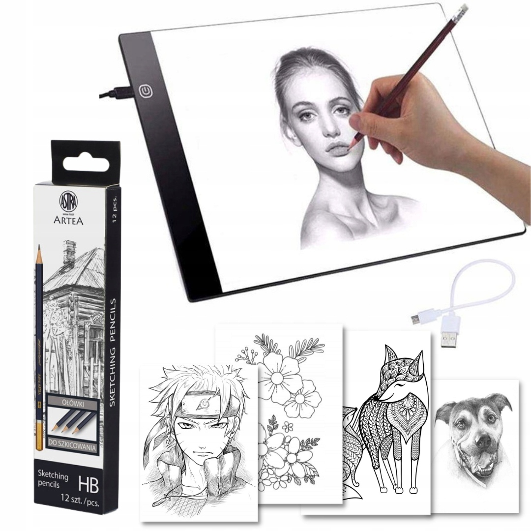 DESKA KREŚLARSKA DO RYSOWANIA LED A4 Gratisy - Sklep, Opinie, Cena w Allegro